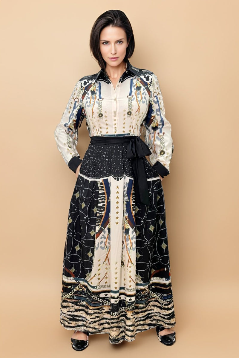 A94006 LONG SLEEVE MAXI DRESS – N by Nancy