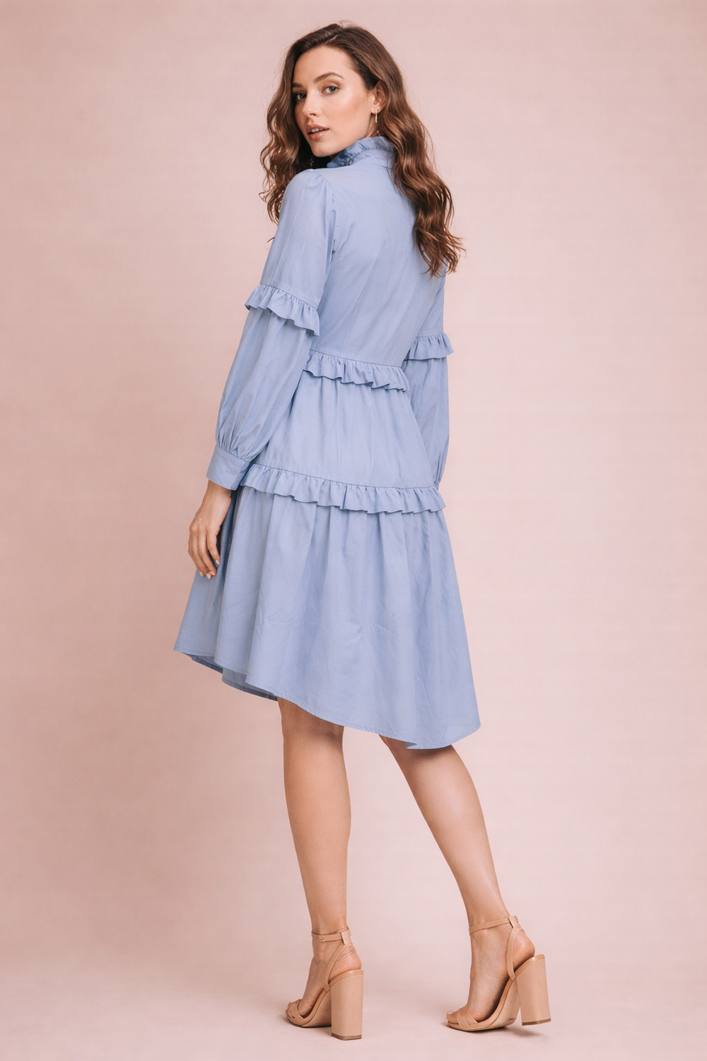 S3119 RUFFLE TIERED MIDI DRESS – N by Nancy