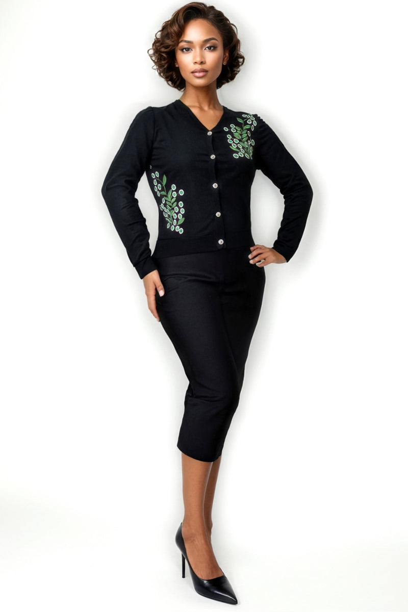 SK016 FLORAL CARDIGAN SWEATER – N by Nancy