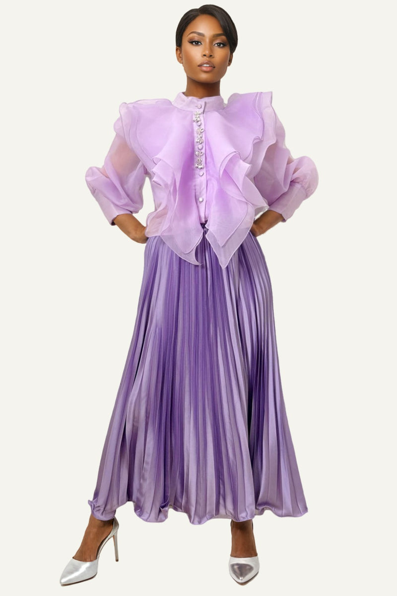 W5922 SHEER RHINESTONE TOP (WHITE, LILAC) (S, M) – N by Nancy