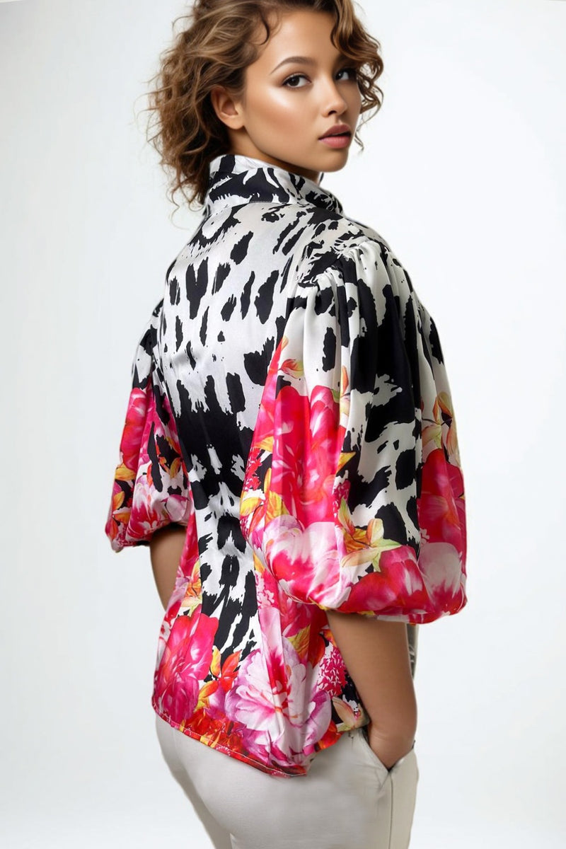 A90098 FLORAL PRINT TOP – N by Nancy
